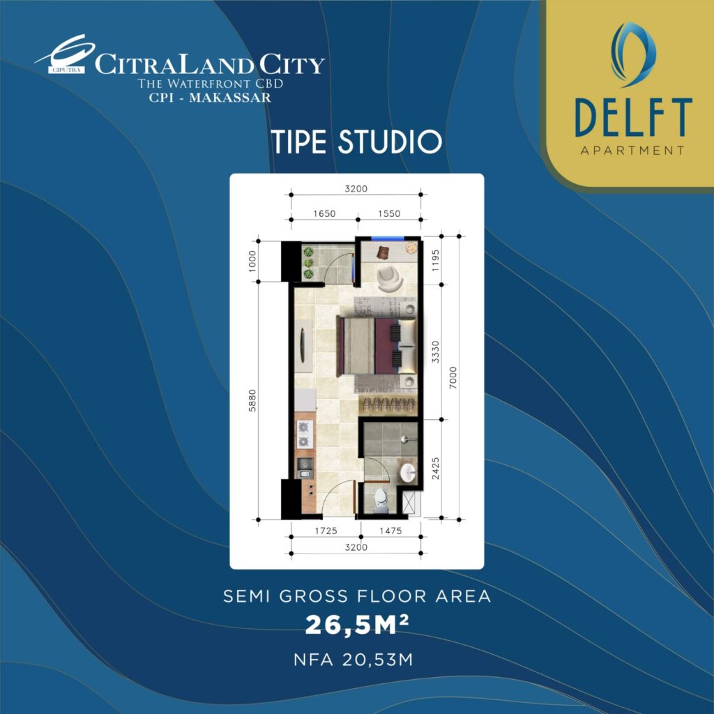 Delft Apartment – Studio - CitraLand City Center Point Indonesia